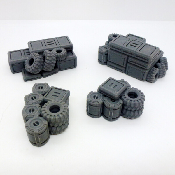 UNPAINTED Hi-tech Scatter Terrain set 28mm » Headbunny Games